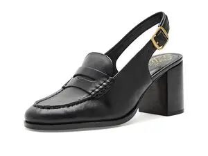 Vince Camuto Grinie High Heel Slingback Loafers Shoes - Black