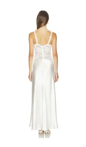 Generation Love Milena Lace Combo Liquid Satin Maxi Dress