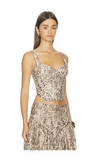 Bardot Carolina Long Line Top In Brown