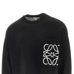 Loewe Anagram Pocket Cotton-blend Sweater - Black