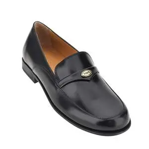TOD'S Leather Loafers With Logo Medal Detail