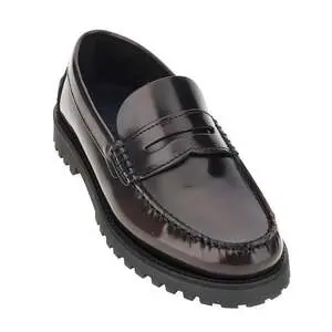 BIANCO Leather Loafers With Penny Band And Lug Sole
