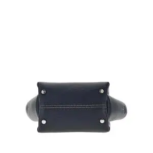 TOD'S Grained Leather Mini Shopping Bag - Blue