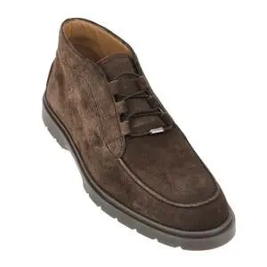 TOD'S Suede Leather Desert Boots With Gommini Heel Detail - Brown