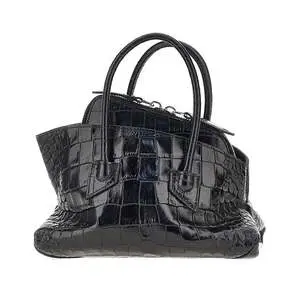 Attico La Passeggiata' Leather Croc Effect Mini Bag - Black