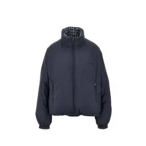 Miu Miu Reversible Checked Flannel And Technical Fabric Down Jacket