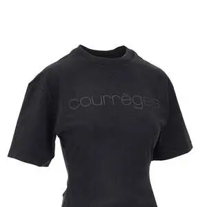 COURREGES Fitted Logo Print T-shirt