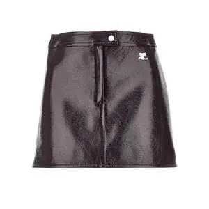 COURREGES Vinyl Effect Coated Mini Skirt - Red