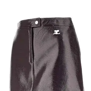 COURREGES Vinyl Effect Coated Mini Skirt - Red