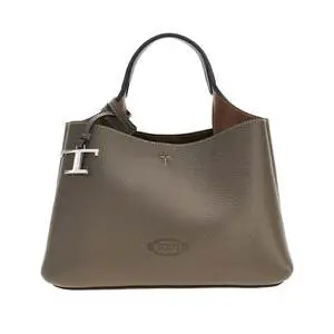 TOD'S Grained Leather Micro Shopping Bag - Grey