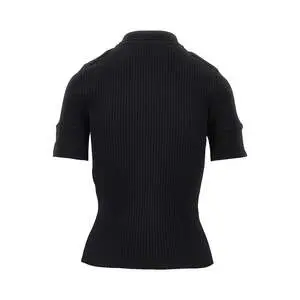 COURREGES Ribbed Knit Polo Hirt