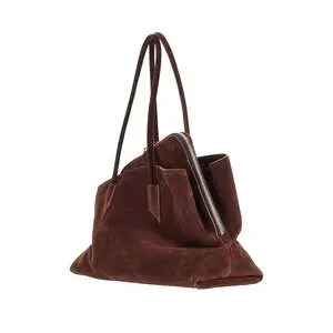 Attico Suede Leather 'la Passeggiata' Medium Bag - Brown