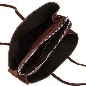 Attico Suede Leather 'la Passeggiata' Medium Bag - Brown