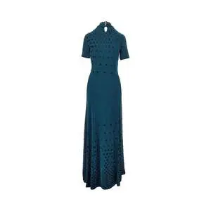 Rabanne Jersey Long Dress With Flocked Holes