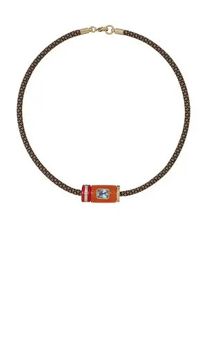 ROXANNE ASSOULIN The Cylinder Cord Necklace In Burnt Orange - Sienna