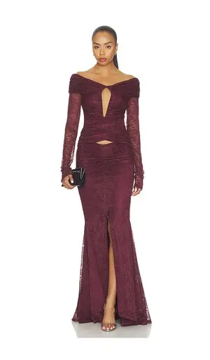Misha Collection The Kali Ruffle Lace Dress