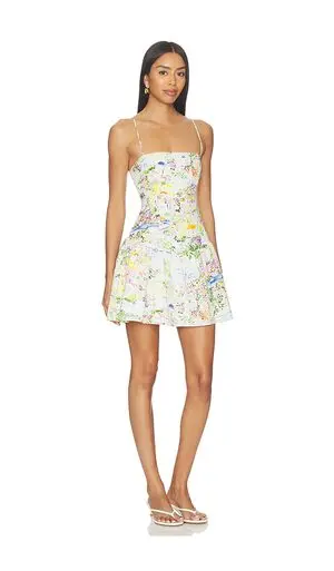 Saylor Gabriele Dress In White,yellow