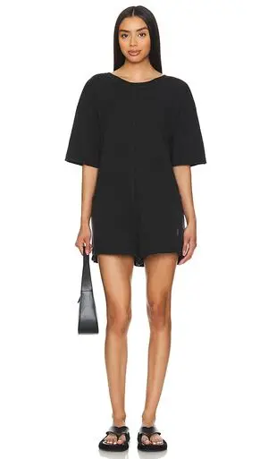 Free People X Hot Shot Tee Romper In - Black