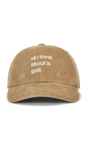 LEND LEND "All I Think About Is Golf" Corduroy Baseball Cap Beige
