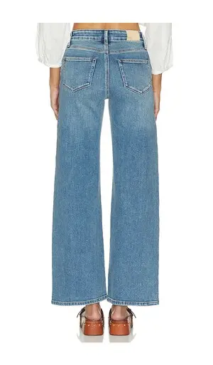 Paige Anessa Wide Leg Jeans With Rounded Stitch Pockets