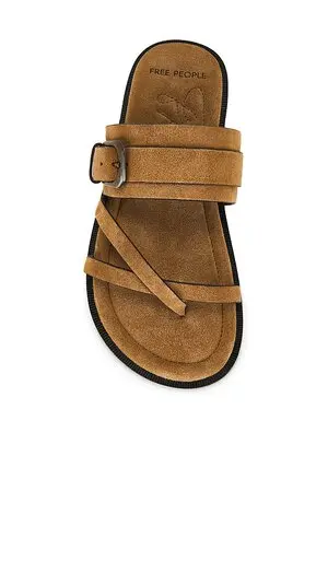 Free People Belted Cross Strap Suede Sandal
