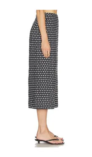 FRAME Polka Dot Midi Skirt