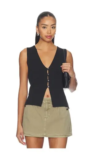 Good American Button Detailed Vests For Women