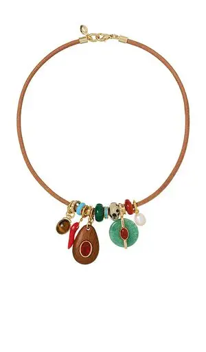 ROXANNE ASSOULIN Charm Leather Collar Necklace - Multi