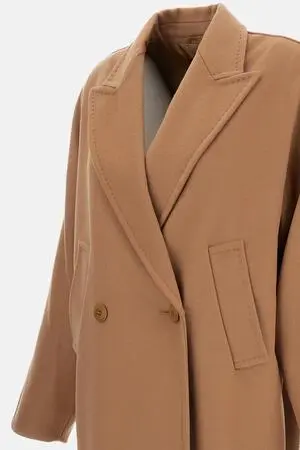Max Mara Double-breasted Wool Drap Coat - Beige