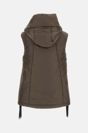 Max Mara Padded Hooded Vest - Marrone