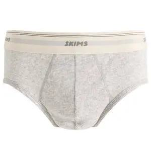 SKIMS Classic Cotton Rib Brief - Light Heather Grey