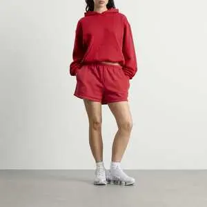 SKIMS Cotton Fleece Classic Zip Up Hoodie - Washed Red
