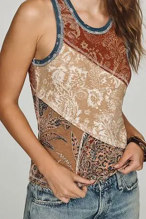 PILCRO Cotton Scoop-neck Tank Top