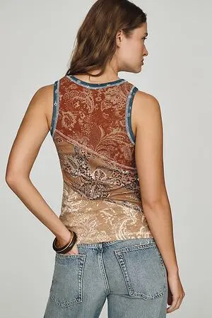 PILCRO Cotton Scoop-neck Tank Top