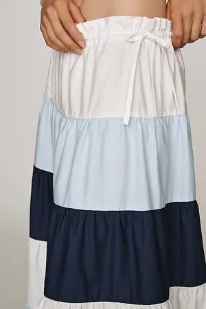 HUTCH Cotton Colorblock Maxi Skirt