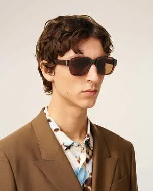 AMI Paris Brown Acetate 75006 Sunglasses Grey