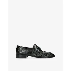 THE ROW Soft Eel Leather Loafers - Black