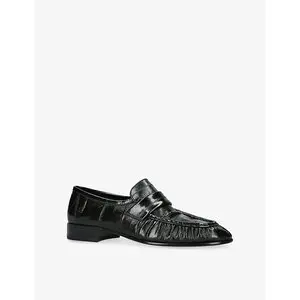 THE ROW Soft Eel Leather Loafers - Black
