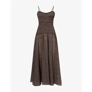 Dissh Dishh Petra Check-print Cotton-blend Midi Dress