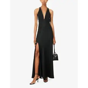 Victoria Beckham Panelled Halterneck Maxi Dress