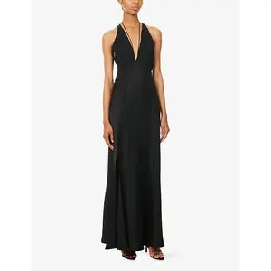 Victoria Beckham Panelled Halterneck Maxi Dress