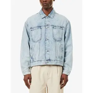 THE COUTURE CLUB Washed Cotton Denim Trucker Jacket