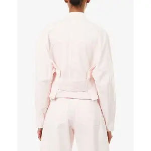 Alaïa Round Stand-collar Cotton Denim Jacket