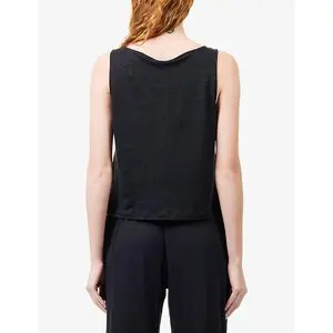 Eberjey Boat-neck Linen Crop Tank
