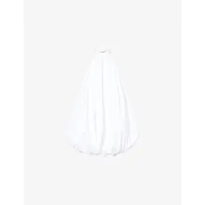 Alaïa Balloon High-neck Cotton Mini Dress - Blanc