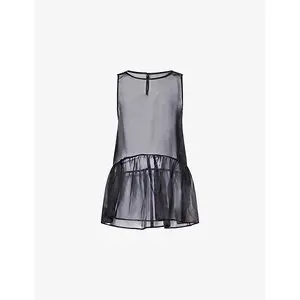 Dissh Sheer Silk Peplum Top