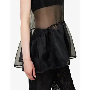 Dissh Sheer Silk Peplum Top