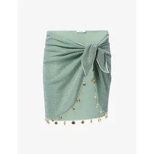 Oseree Lumiere Charm Metallic-knit Cover-up - Aqua