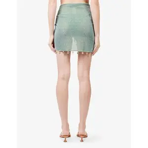 Oseree Lumiere Charm Metallic-knit Cover-up