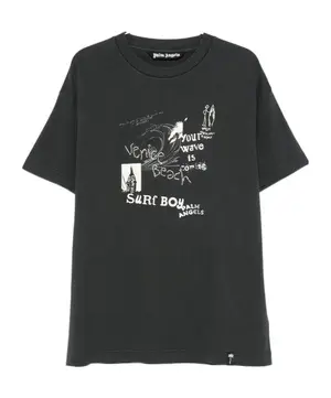 Palm Angels Crew Neck T-shirt - Black